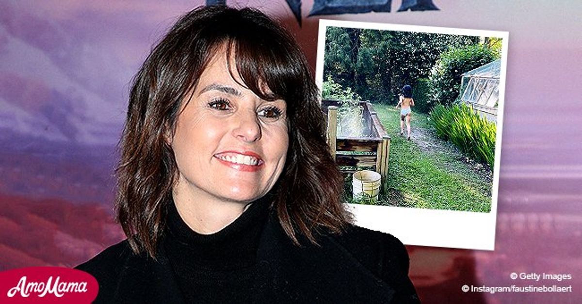 Faustine Bollaert montre une photo de sa grande fille lors de ...