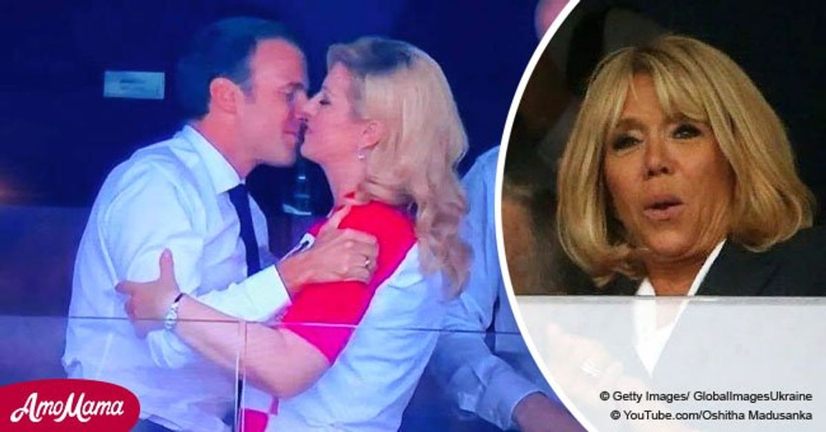 Emmanuel Macron embrasse chaleureusement la présidente croate alors que ...